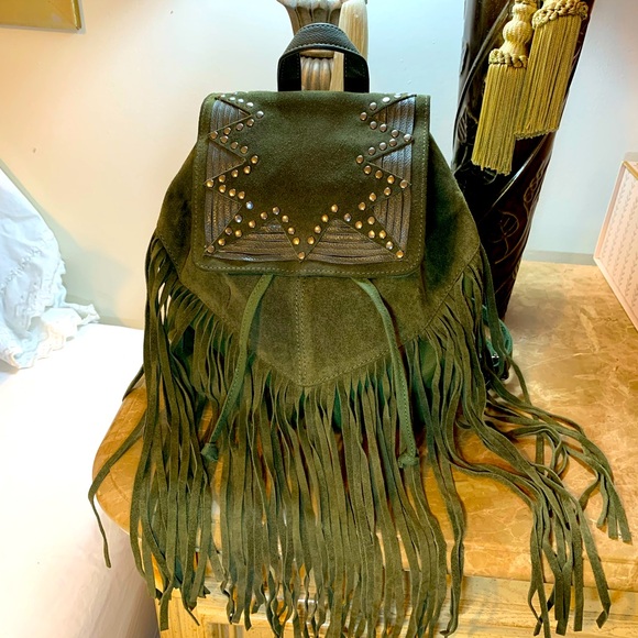 EARTHBOUND | Bags | Khaki Fringe Boho Backpack By Earthbound | Poshmark